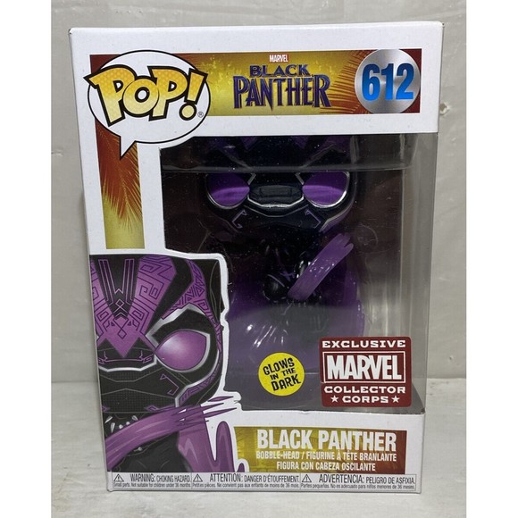 Funko | Toys | Funko Pop Black Panther 62 Bobblehead Figure Gitd Marvel ...